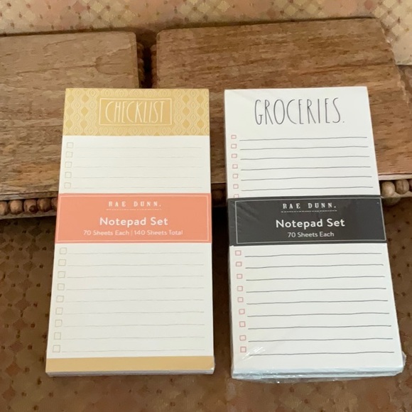 Rae Dunn | Office | Final Pricerae Dunn Lined Notepads 4 Checklist Notepad Shop Groceries | Poshmark